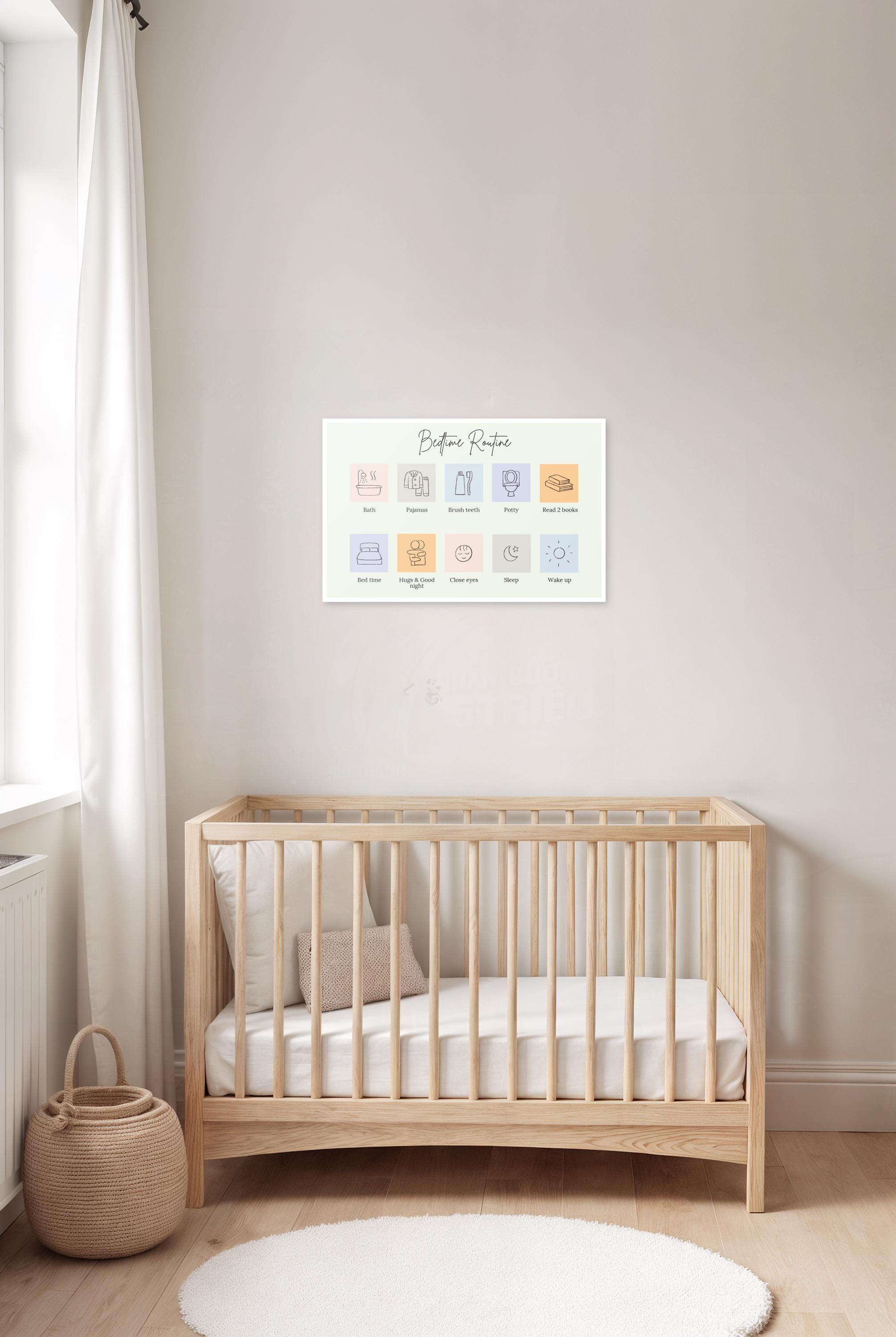 Printable Bedtime Routine Chart for Kids | Toddler Visual Bedtime ...