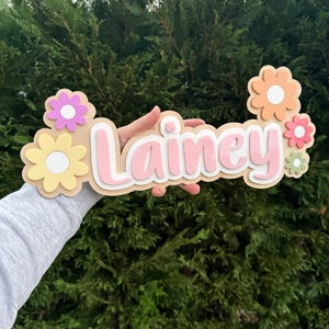 Custom Daisy Name Sign | Personalised Kids Room Decor | Nursery Wall ...