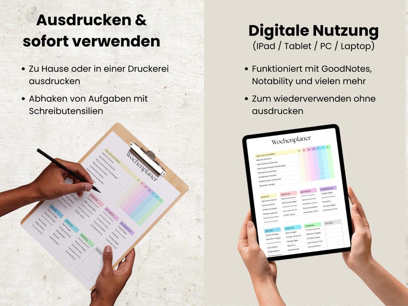ADHD Cleaning Planner & Checklist in German: ADHD Cleaning Planner ...