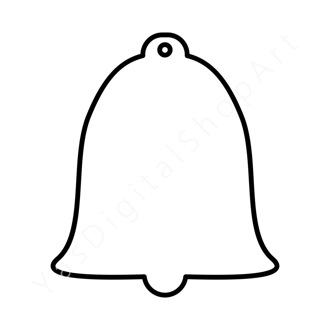 Bell Outline SVG PNG, Vector Cut File, Winter Silhouette Clipart, Png ...