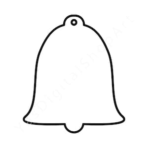 Bell Outline SVG PNG, Vector Cut File, Winter Silhouette Clipart, Png ...