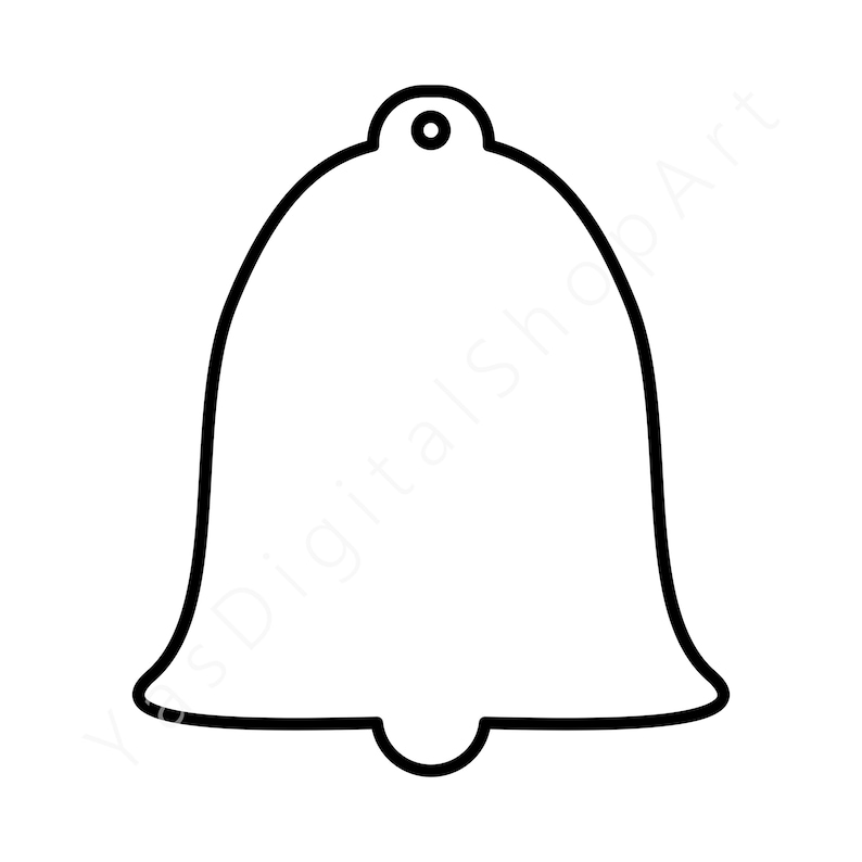 Bell Outline SVG PNG, Vector Cut File, Winter Silhouette Clipart, Png ...