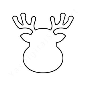 Reindeer Head Outline SVG PNG, Vector Cut File, Winter Silhouette ...