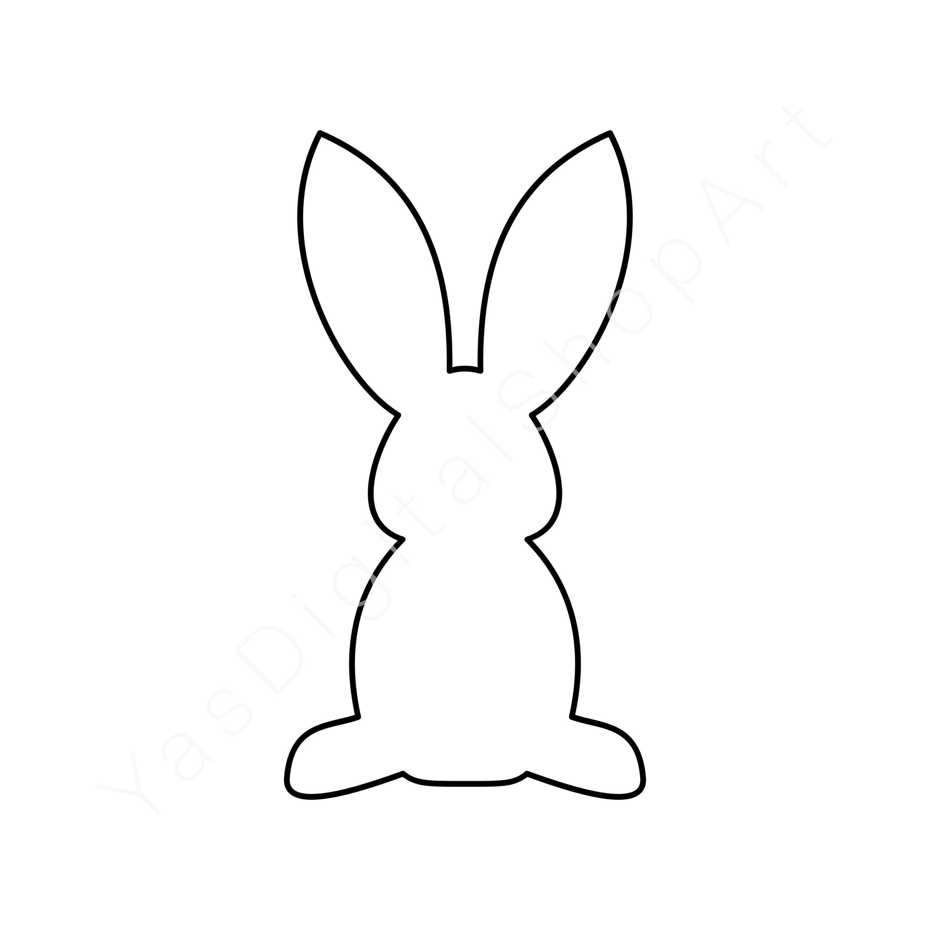 Simple Bunny Rabbit Outline SVG PNG, Vector Cut File, Bunny Rabbit ...