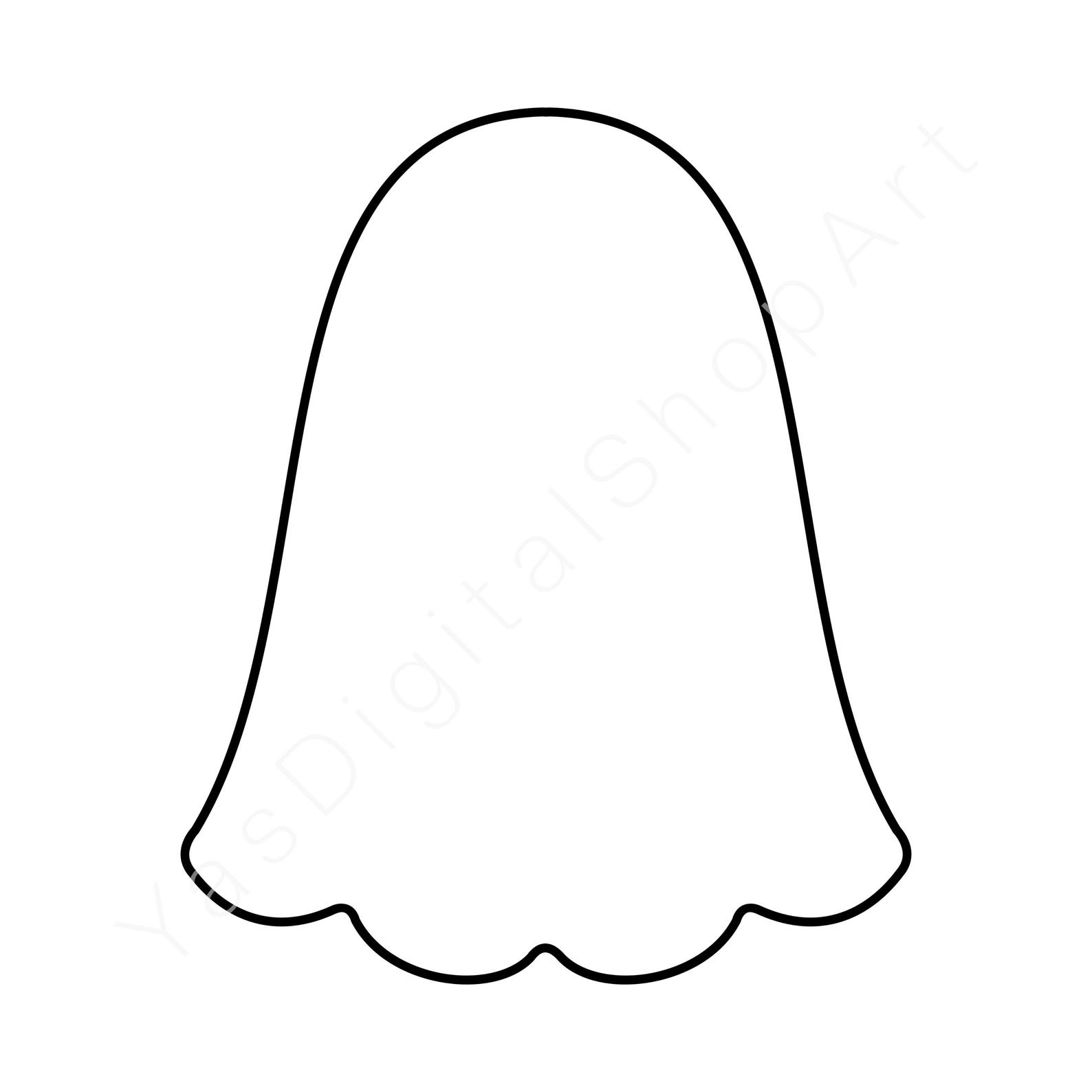 Simple Ghost Outline SVG PNG, Ghost Vector Cut File, Fall Ghost ...