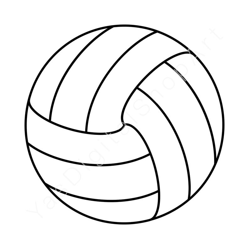 Simple Volleyball Outline SVG PNG, Vector Cut File, Sport Volleyball ...