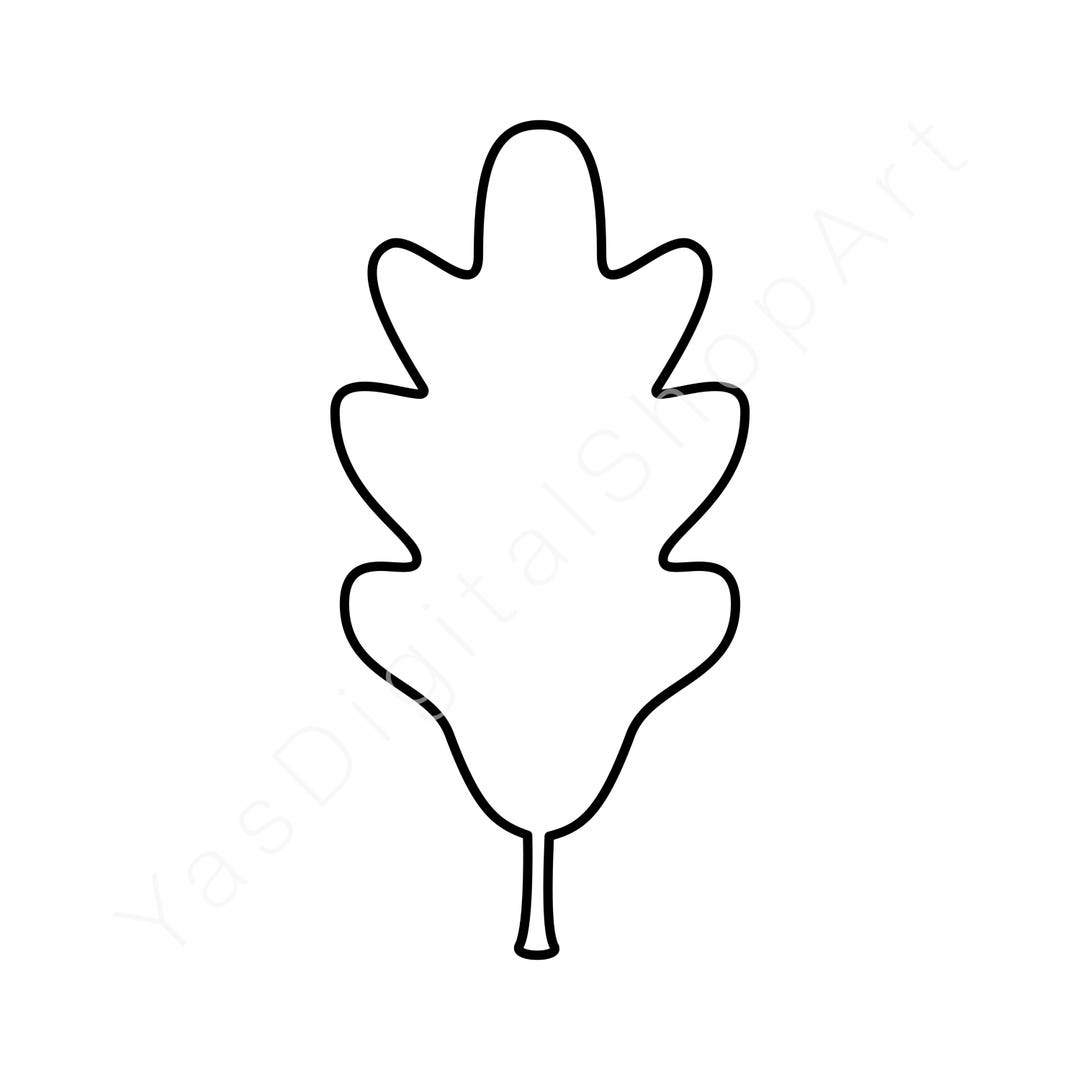 Simple Oak Leaf Outline SVG PNG, Vector Cut File, Oak Leaf Silhouette ...