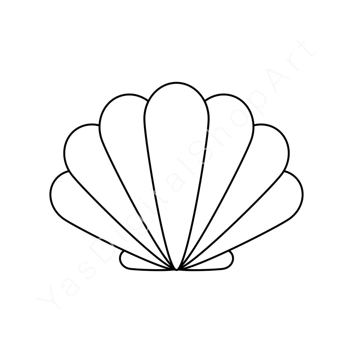 Simple Seashell Outline SVG PNG, Vector Cut File, Seashell Silhouette ...