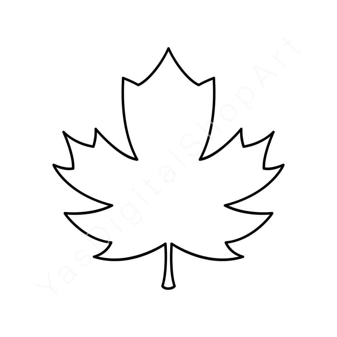 Simple Maple Leaf Outline SVG PNG, Vector Cut File, Maple Leaf ...