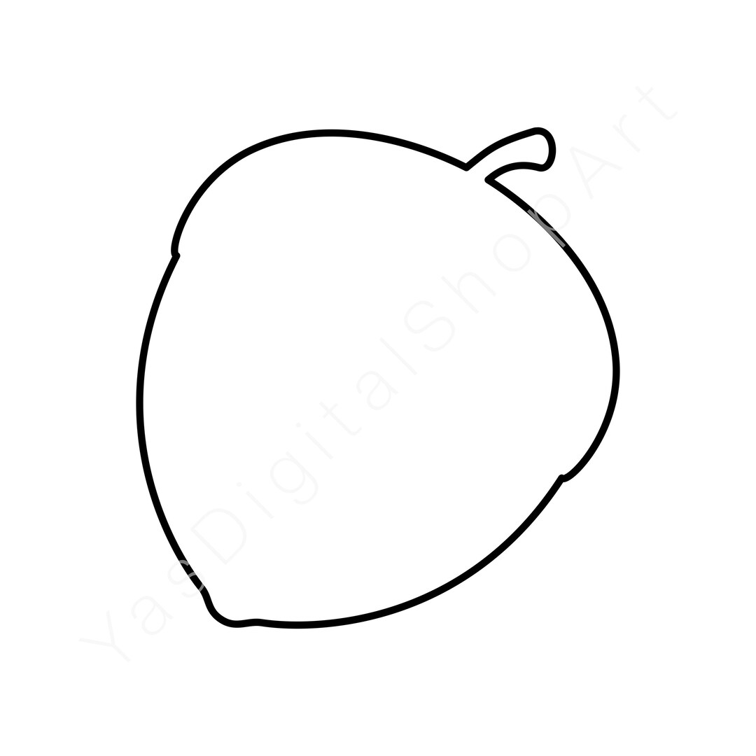 Simple Acorn Outline SVG PNG, Vector Cut File, Acorn Silhouette Clipart ...