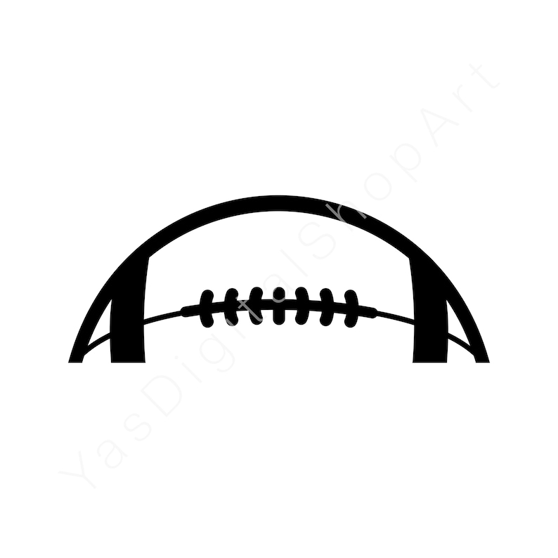 Simple Half Football Outline SVG PNG, Half Football Vector Cut File ...