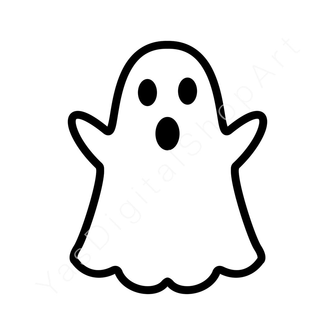 Ghost Outline SVG PNG, Ghost Vector Cut File, Fall Ghost Silhouette ...