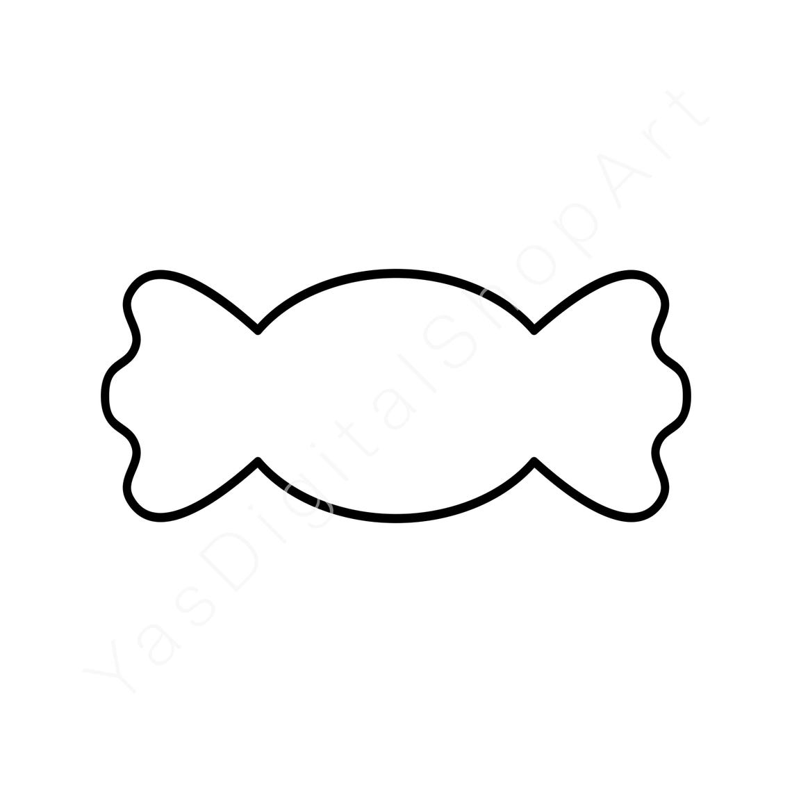 Candy Outline SVG PNG, Vector Cut File, Sweet Treat Silhouette Clipart ...