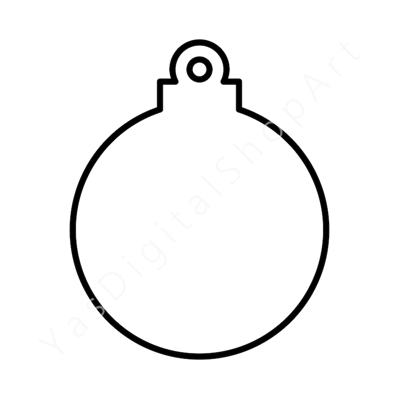Ornament Outline SVG PNG, Vector Cut File, Winter Silhouette Clipart ...