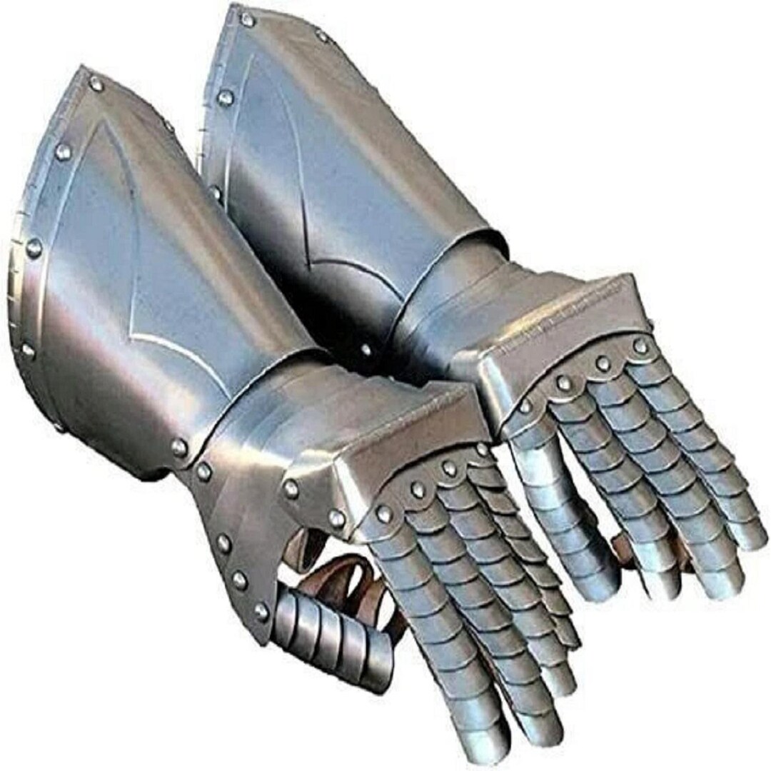 Late Medieval Steel Knight Gauntlet Hand Gloves Reenactment SCA Cosplay ...