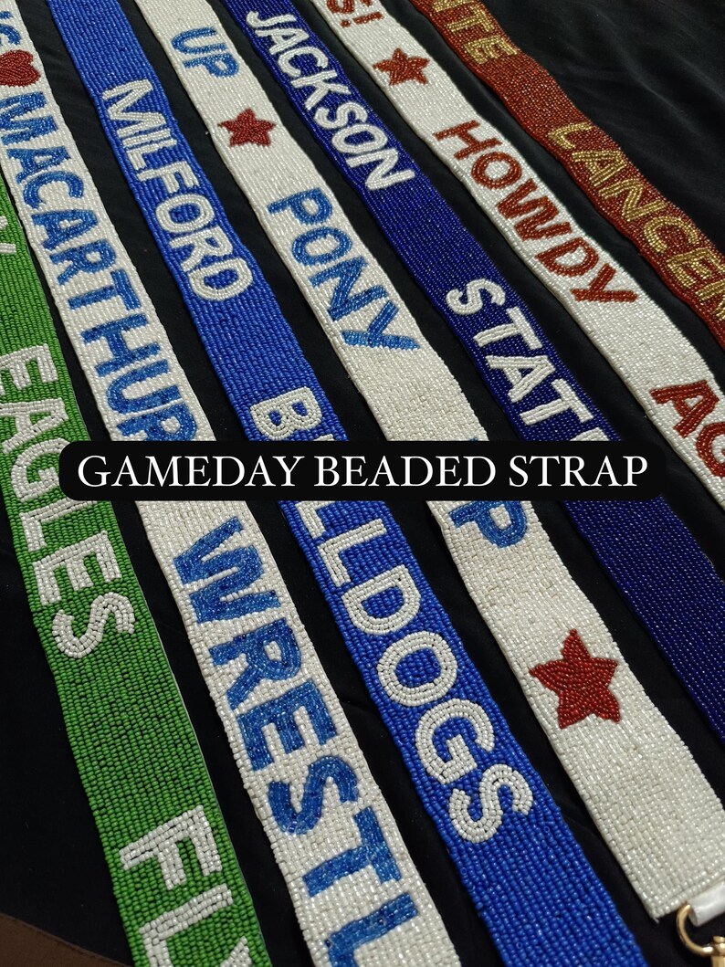 Custom Beaded Game Day Purse Strap Stadium Approved Crossbody Bag Strap ...