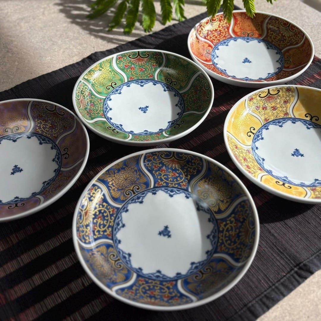 Japanese Porcelain Ko-imari Style Plates – 5-piece Set, 14.5cm ...
