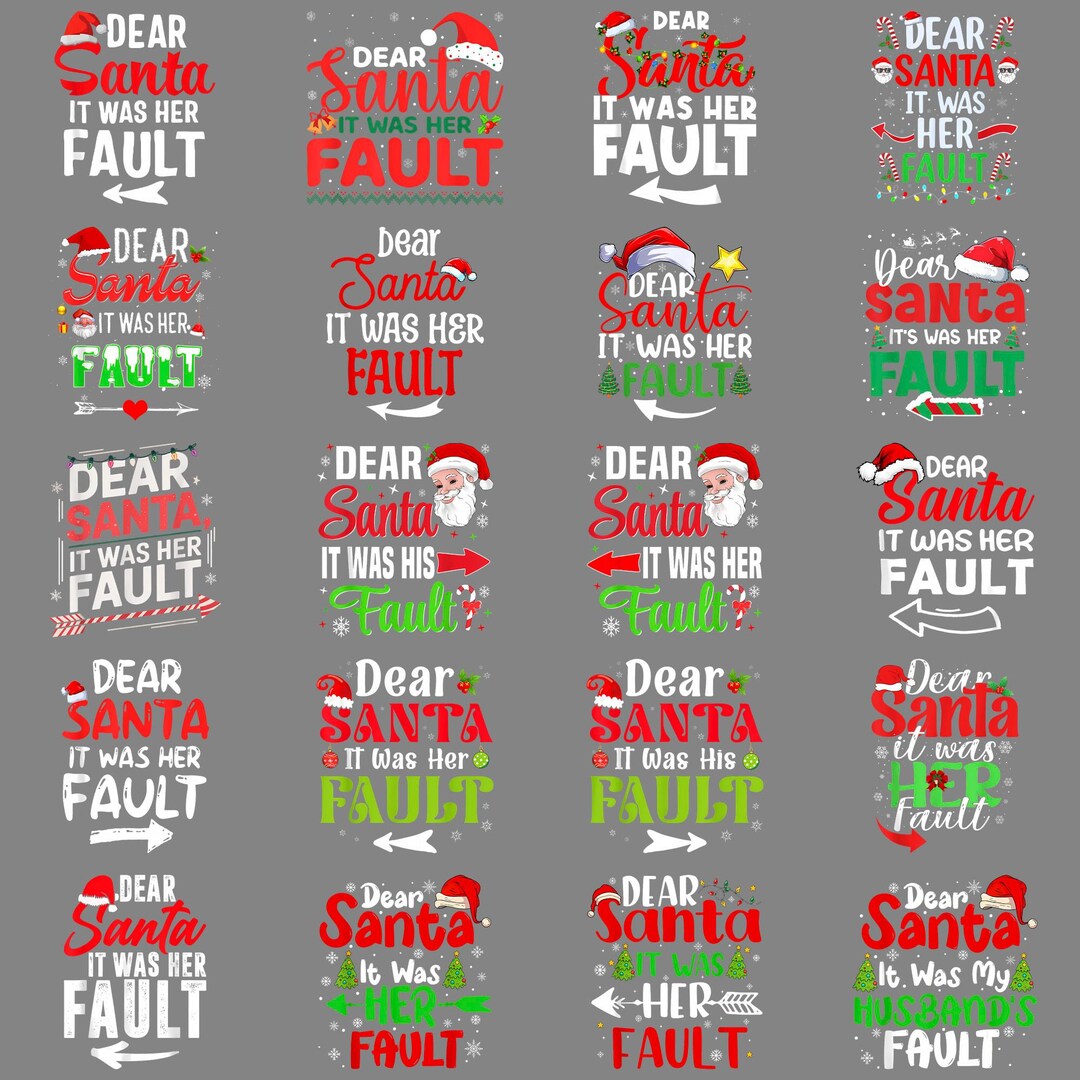 Her Fault PNG, Funny Couple Family Christmas Clipart, Holiday Joke ...