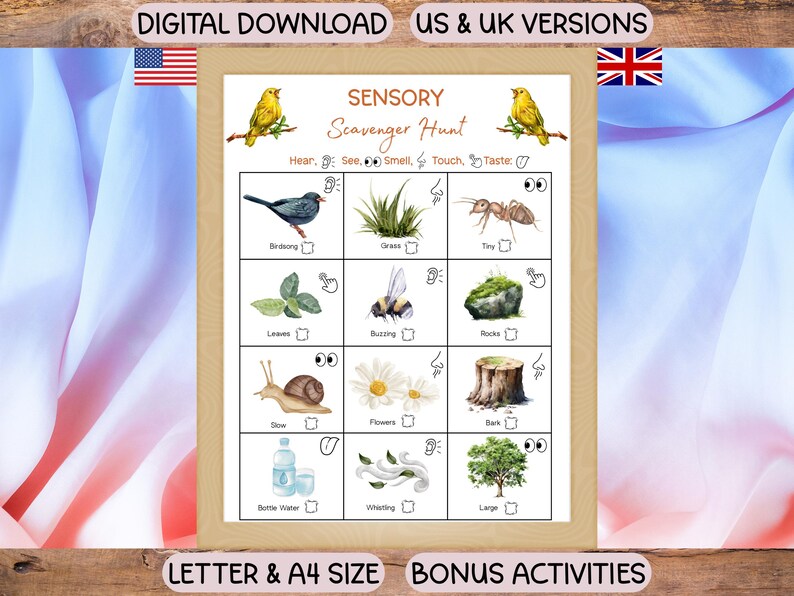 Sensory Scavenger Hunt Bundle for Kids | ADHD PDA Friendly (printable ...