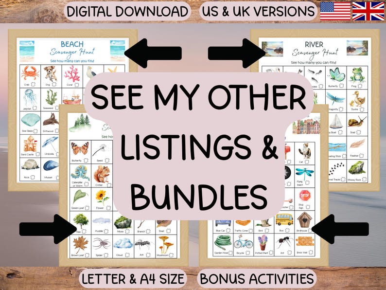 Sensory Scavenger Hunt Bundle for Kids | ADHD PDA Friendly (printable ...