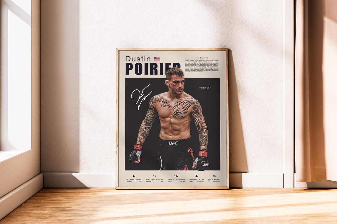 Póster de Dustin Poirier, arte mural de UFC, descarga digital de Dustin ...