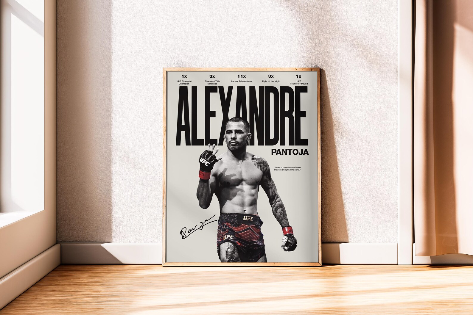 Alexandre Pantoja Poster, UFC Wall Art, Flyweight Champion Print, MMA ...