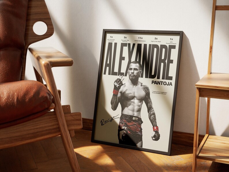 Alexandre Pantoja Poster, UFC Wall Art, Flyweight Champion Print, MMA ...