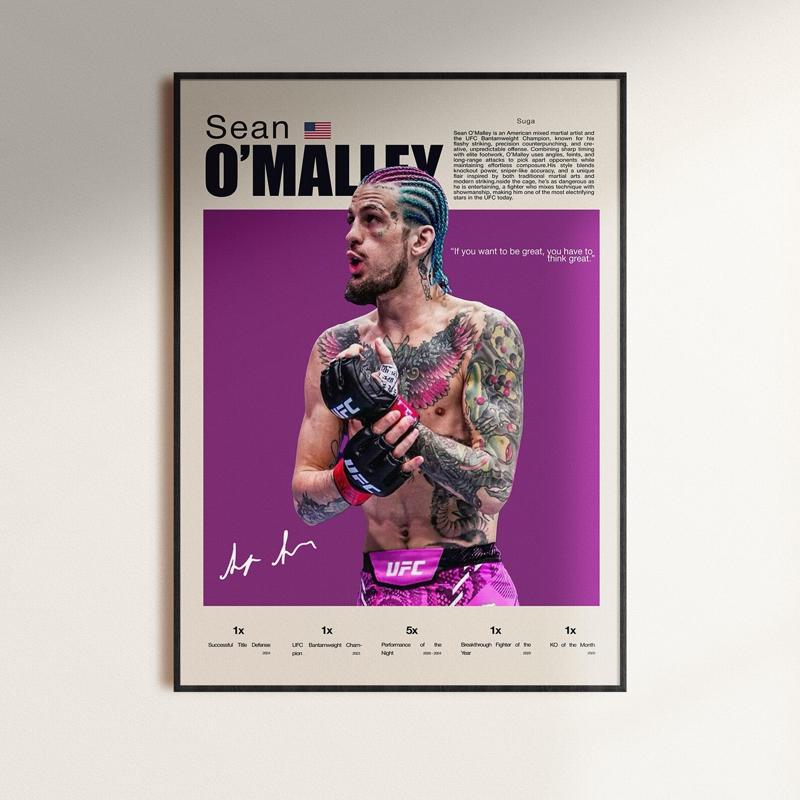 Custom UFC Fighter Poster, Personalized MMA Wall Art, Custom Name Fight ...