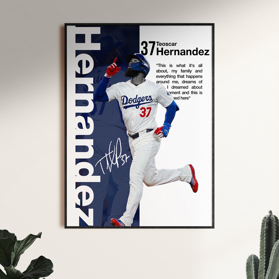 Teoscar Hernandez Poster, Baseball Wall Art, Hernandez Digital Download ...
