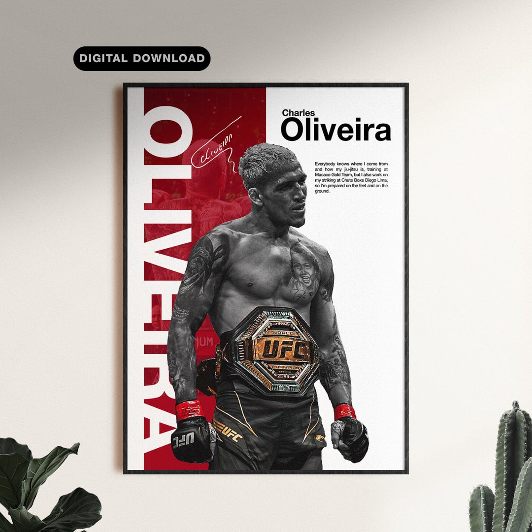 Póster de Charles Oliveira, arte mural de la UFC en el Bronx, impresión ...