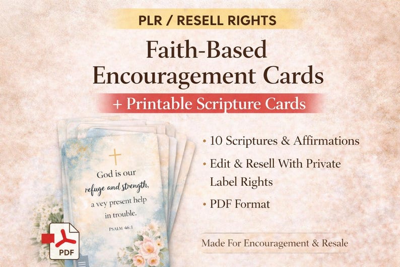 Faith-based Encouragement Cards PLR | Printable Christian Quote Cards ...