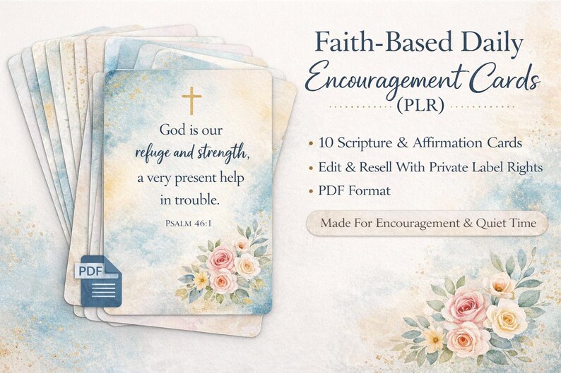 Faith-based Encouragement Cards PLR | Printable Christian Quote Cards ...
