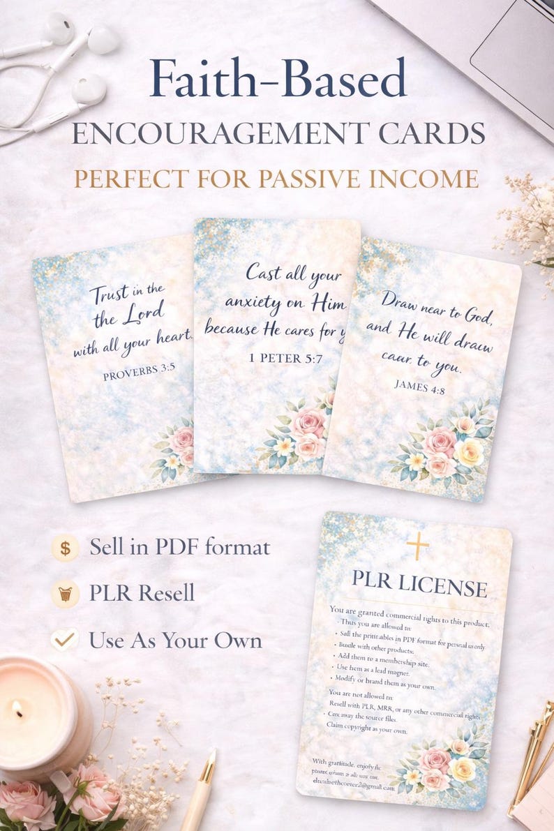 Faith-based Encouragement Cards PLR | Printable Christian Quote Cards ...