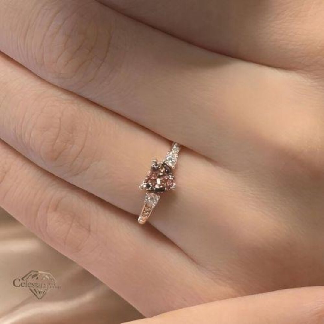 Vintage Heart Alexandrite Ring in 14k Rose Gold | Minimalist Heart Cut ...