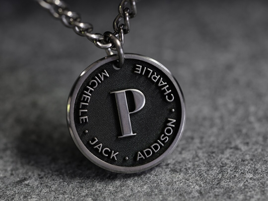 TITANIUM Fathers Day Necklace, Kids Names Necklace, Family Necklace ...