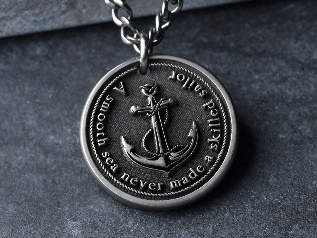 TITANIUM Custom Anchor Necklace - Mens Pure Titanium Pendant ...