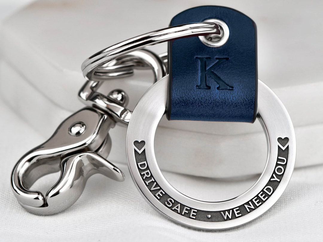 Personalized 3D Engraved Leather Keychain for Women - Unique Real ...