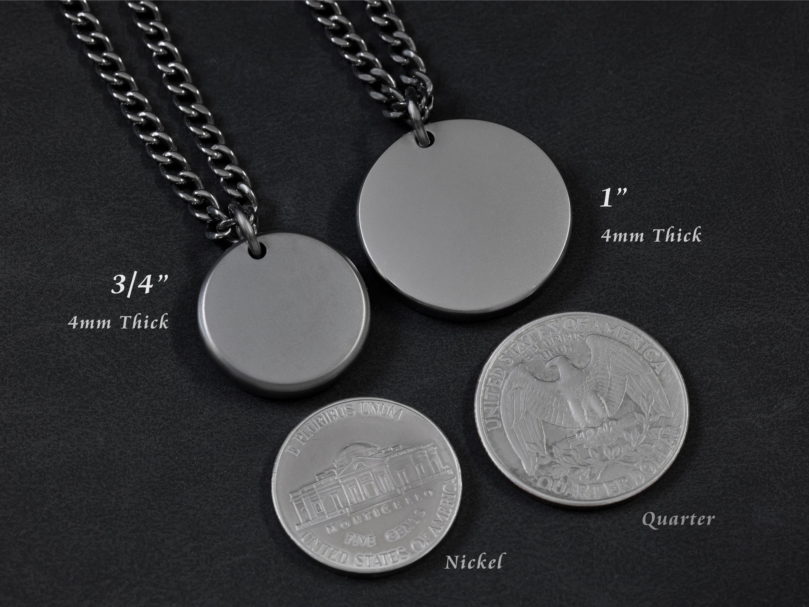 TITANIUM Memorial Loss Name Necklace, Remembrance Necklace for Men ...