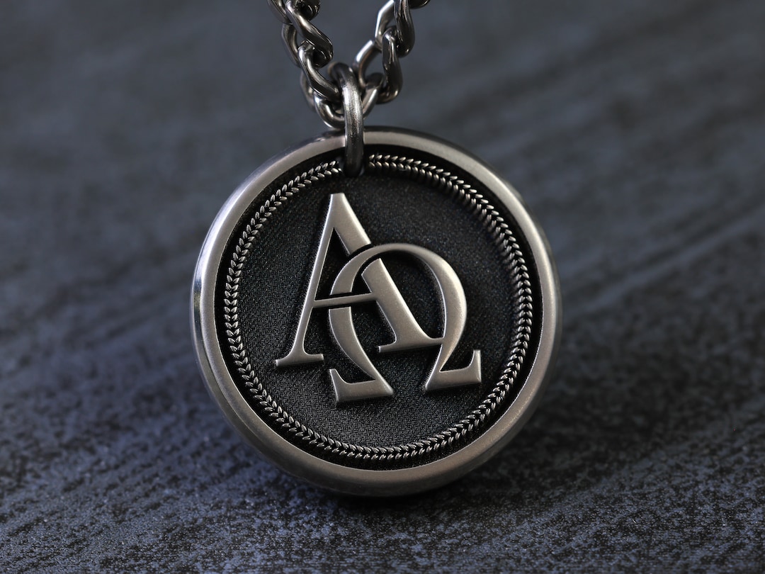 TITANIUM Custom Alpha Omega Necklace for Men, Handcrafted From Solid ...