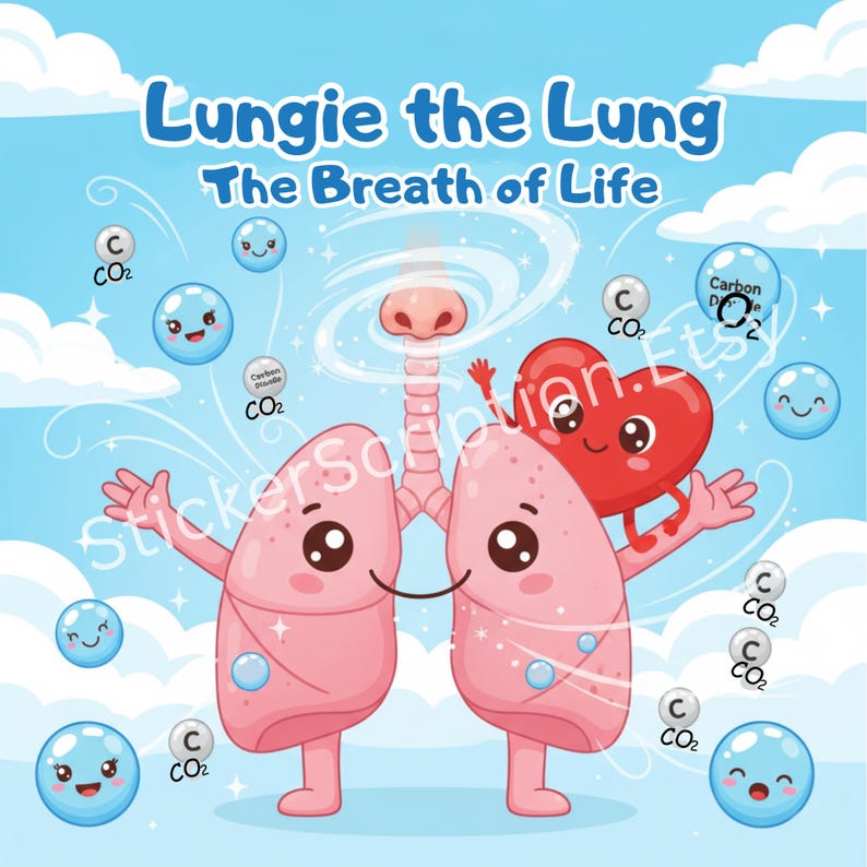 Kids Anatomy Book: Lungie the Lung Storybook (educational PDF) - Etsy