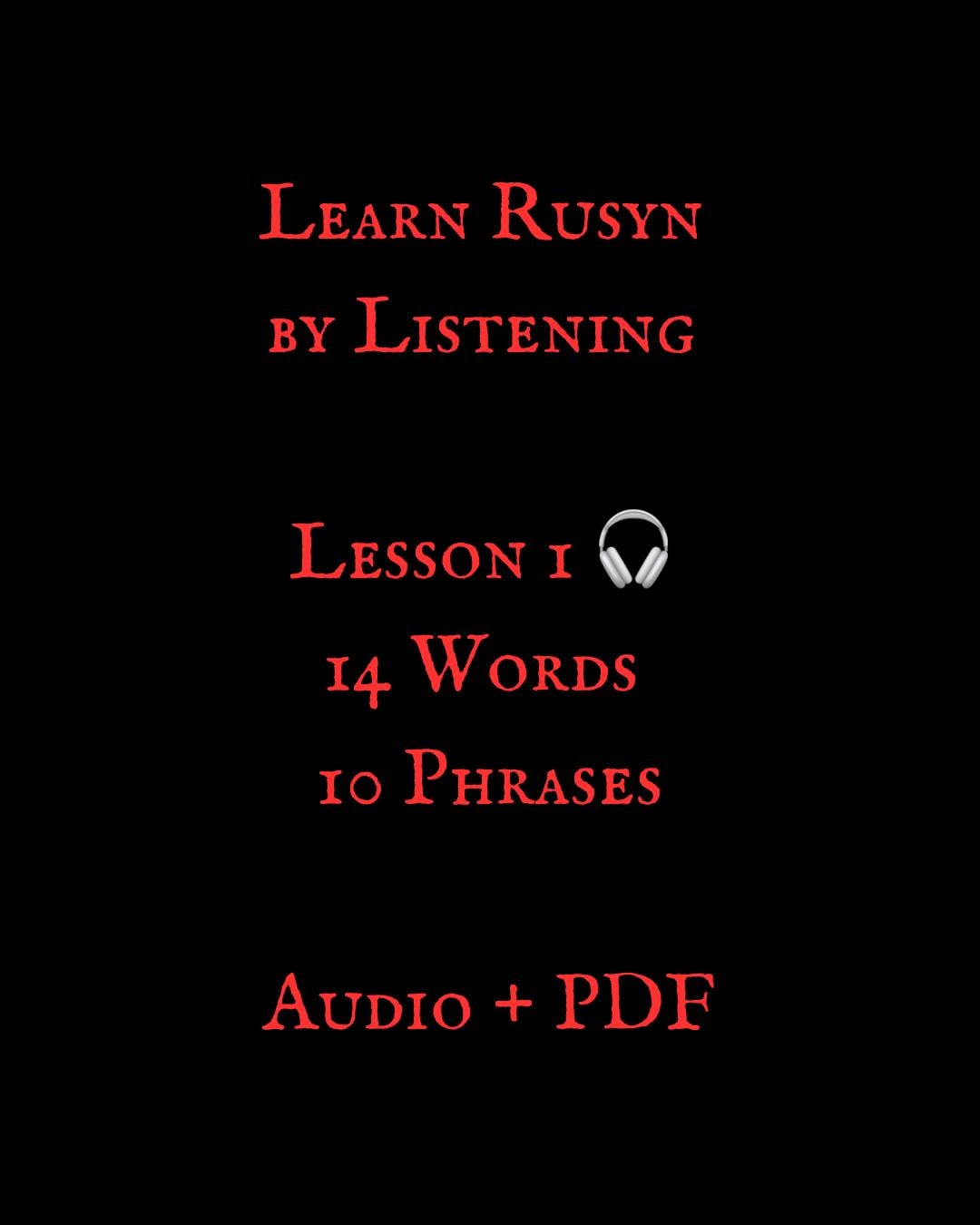 Learn Rusyn: Beginner Audio Language Course - Lesson 1 (PDF + MP3) - Etsy