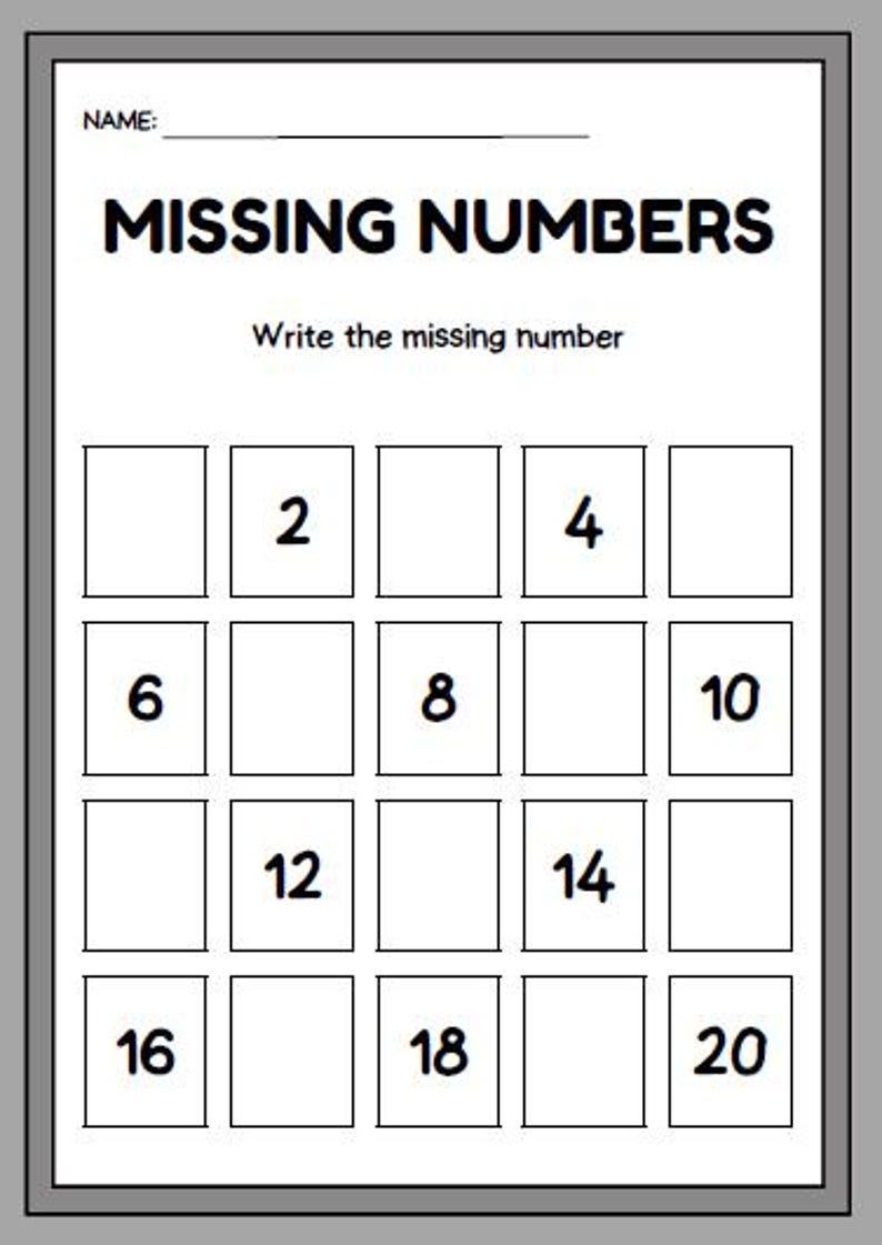 Missing Numbers 1–100 Worksheets for Kids | 10-page Printable PDF ...