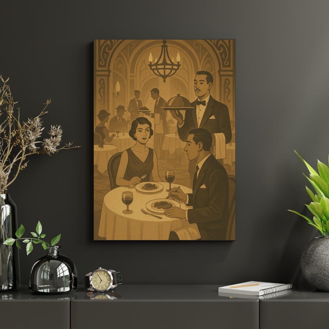 1920s Art Deco Restaurant Scene Print: Vintage Fine Dining Wall Art ...