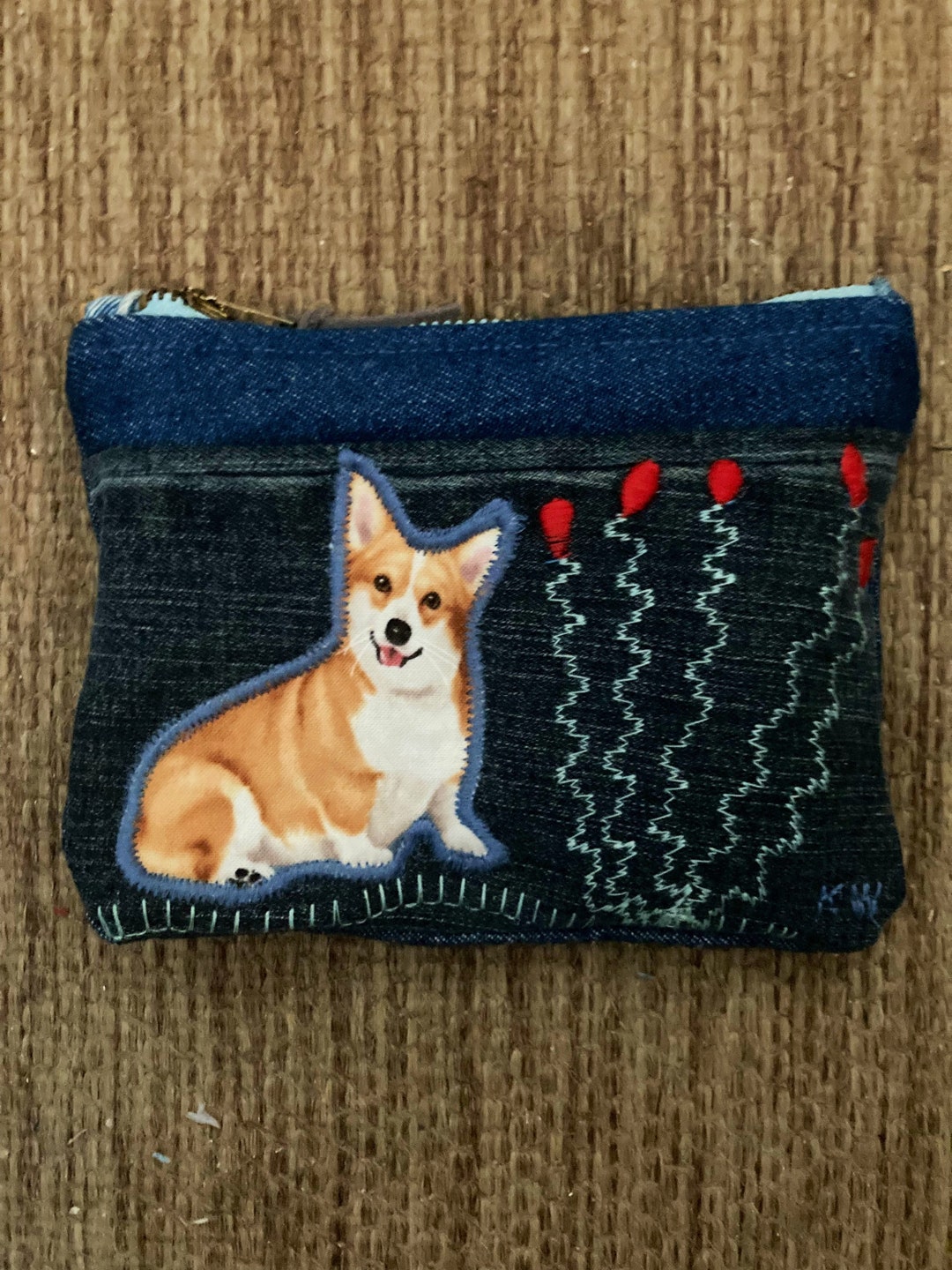 Corgi Pouch Corgi Fans Corgi Bag. Corgi Lovers Gift Upcycled Denim Make ...