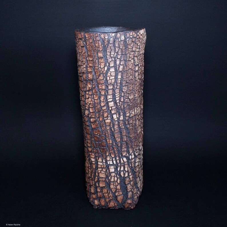 Tree Trunk Texture Cylinder Vase Kohiki Ceramic Stoneware - Etsy