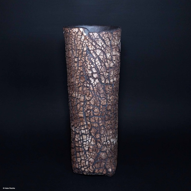 Tree Trunk Texture Cylinder Vase Kohiki Ceramic Stoneware - Etsy