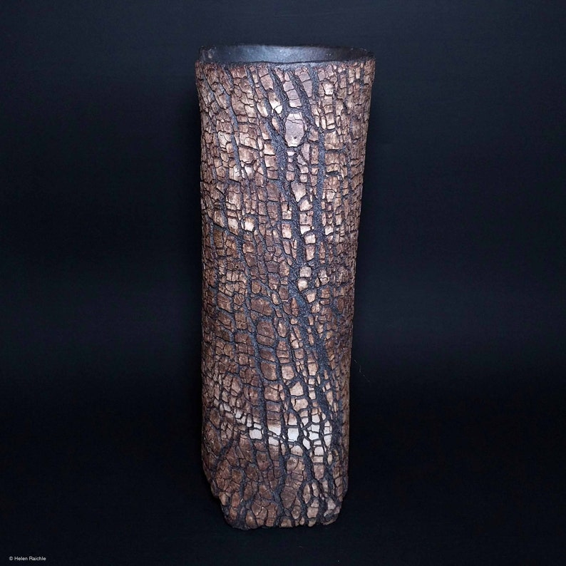 Tree Trunk Texture Cylinder Vase Kohiki Ceramic Stoneware - Etsy