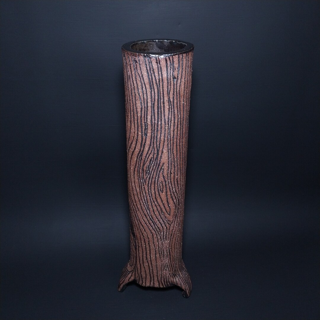 12 Inch Tree Trunk Tripod Cylinder Vase Ceramic Stoneware - Etsy