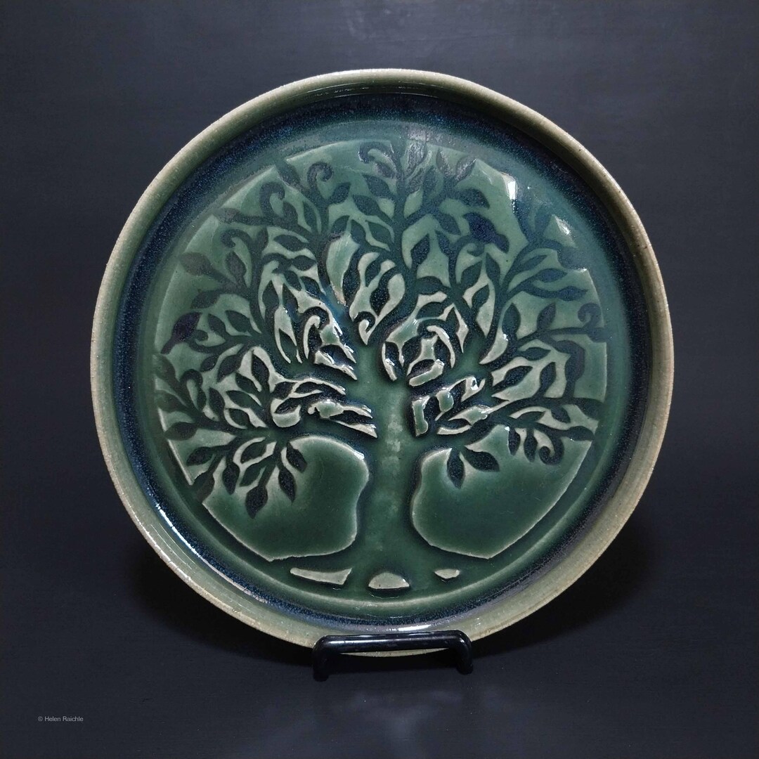 4pc Tree of Life Plates Set Ceramic Stoneware - Etsy