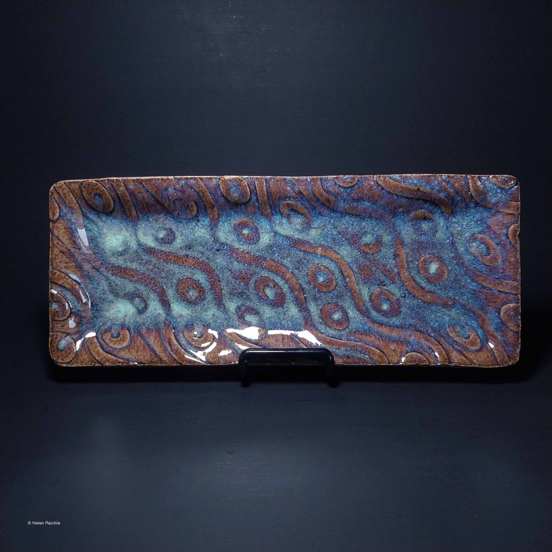 Rectangular Serving Platter Textured Ceramic Stoneware - Etsy